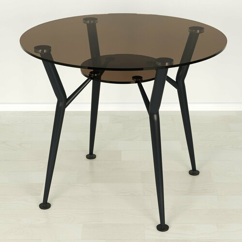 Стеклянный обеденный стол Квадро 18/4 бронза/черный D80
