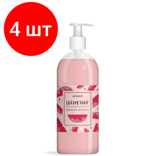 Комплект 4 штук, Крем-мыло жидкое Pro-Brite Cream Soap Premium Арбузная свеж с дозат 0.5л