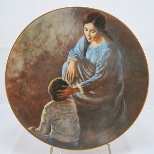 Декоративная тарелка "Дорогой Ребенок". Фарфор, деколь. США, Gorham, Ирен Спенсер, 1974