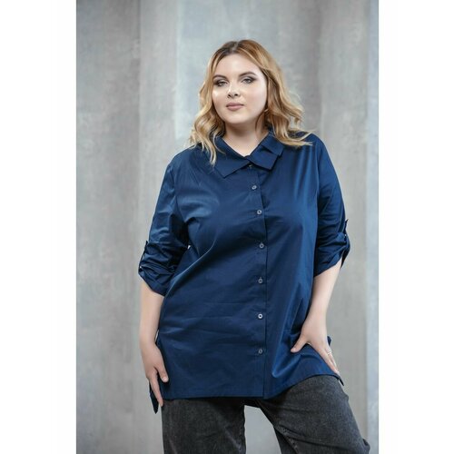 Блуза  FEERIA, размер 58, синий