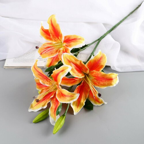 Цветы искусственные "Лилия галант" d-13 см 66 см, оранжево-жёлтый