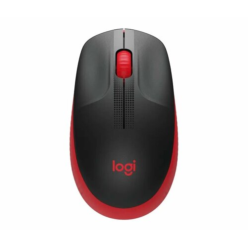 Компьютерная мышь Logitech M190 черный/красный (910-005915)