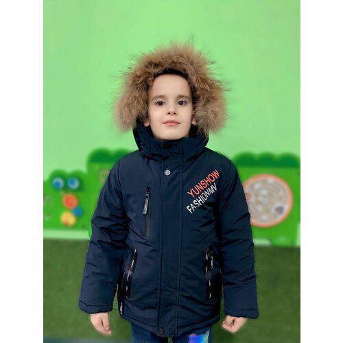 Парка Зимняя куртка для мальчика т.бирюзовая YS 11(1/25), размер 128, бирюзовый