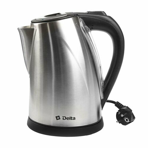 Чайник электрический DELTA DL-1033, металл, 2 л, 1800 Вт, серебристый