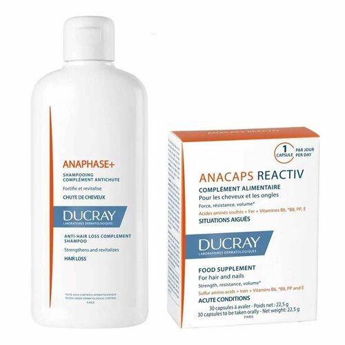 Ducray Набор для волос: БАД Anacaps Reactiv №30 + шампунь Anaphase+ 400 мл