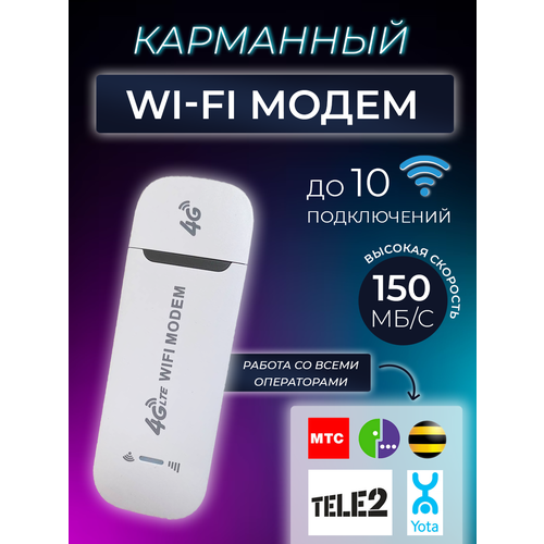 Беспроводной модем 3G 4G LTE usb + WI-FI white роутер 4G Pro Series X точка доступа