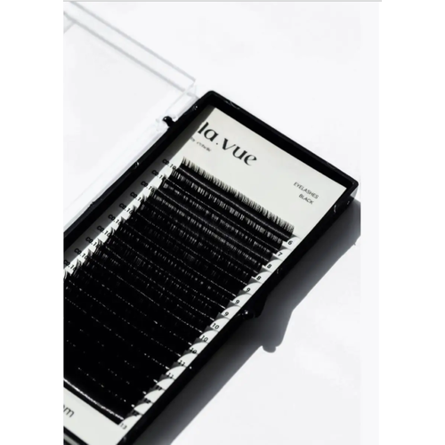 Черные ресницы LA VUE BLACK D 0.10 8 mm одна длина (16 линий)