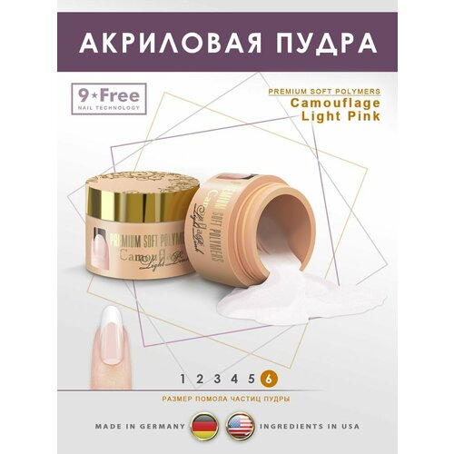 Камуфлирующая акриловая пудра Camouflage Light Pink, 40 гр.