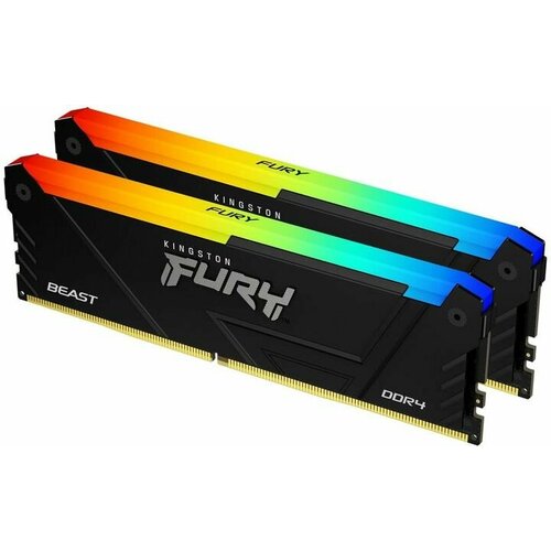 Модуль памяти Kingston 16GB DDR4 3733MHz DIMM FURY Beast Black RGB XMP Kit (2x8GB), CL19, 1.35V