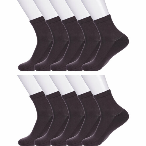 Носки LorenzLine 10 пар, размер 10-12, коричневый