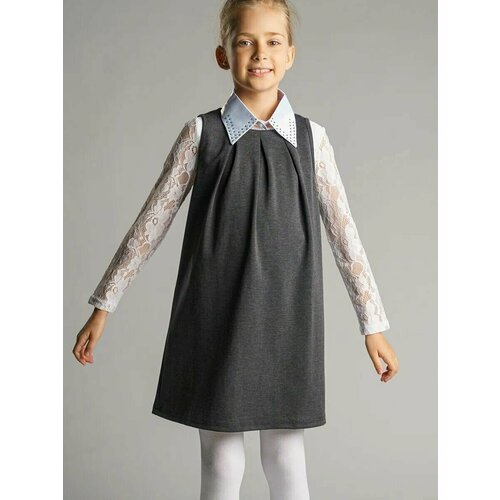 Платье playToday, размер 122-60-54, серый