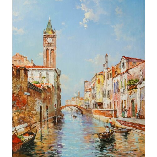 Картина маслом "Рио Санта Барнаба, Венеция" 50х60см