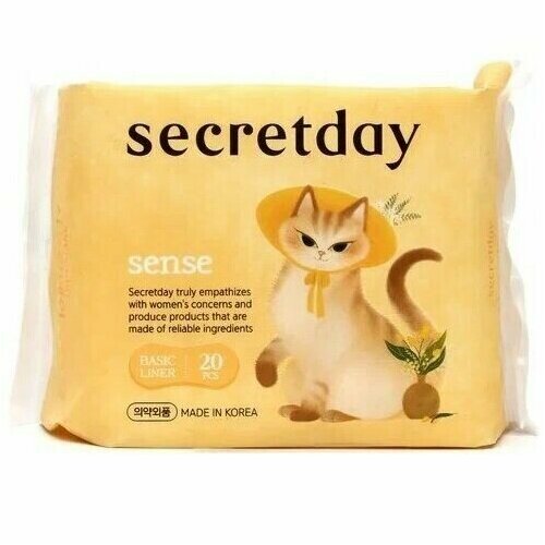 Ультратонкие дышащие органические ежедневные прокладки Secret Day Sense, 20 шт