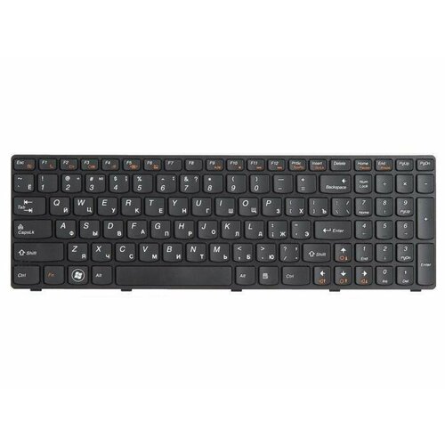 Клавиатура ZeepDeep для Lenovo для IdeaPad G580, G585, Z580, Z580A, Z585, Z780 (25-201846) (25201827) Black, black frame, гор. Enter