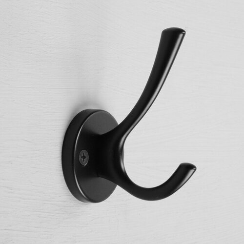 Крючок мебельный CAPPIO SIMPLE, двухрожковый, цвет черный