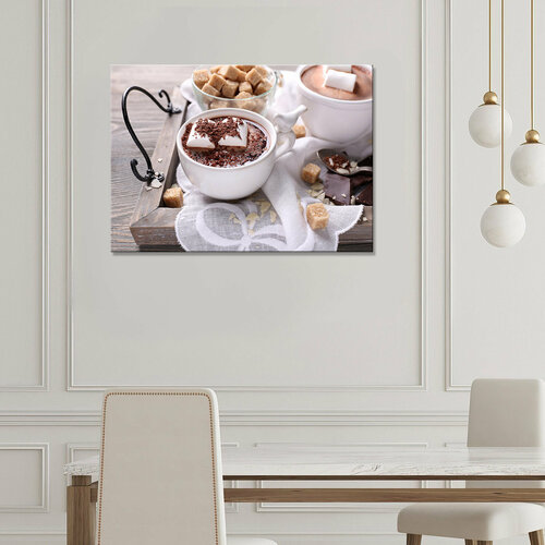 Картина/Картина на холсте для интерьера/Картина на стену/Картина для кухни/ - Горячий шоколад с зефиром 50х70