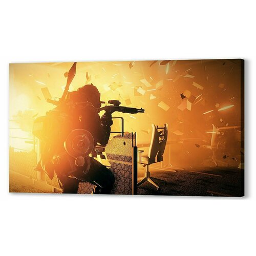 Плакат, постер на холсте Battlefield 3. Размер 60 х 84 см