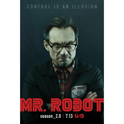 Плакат, постер на бумаге Мистер Робот (Mr. Robot, 2015-2019г). Размер 21 х 30 см