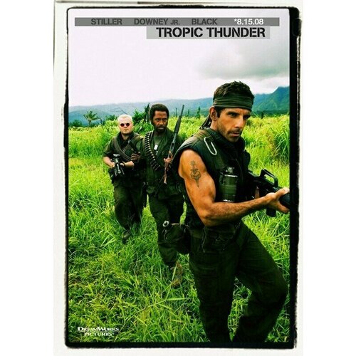 Плакат, постер на бумаге Солдаты неудачи (Tropic Thunder), Бен Стиллер. Размер 30 х 42 см