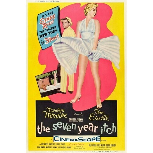 Плакат, постер на бумаге Зуд седьмого года (The Seven Year Itch), Билли Уайлдер. Размер 60 х 84 см