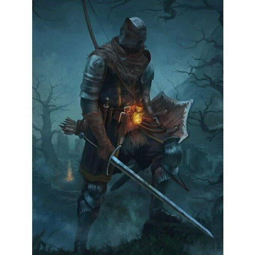 Плакат, постер на бумаге Dark Souls/Темные Души/игровые/игра/компьютерные герои персонажи. Размер 30 х 42 см
