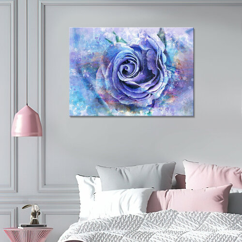 Интерьерная картина на холсте - Цветы Роза голубая с сиреневым 40х60