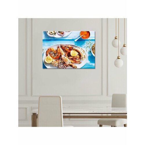 Картина на холсте с подрамником Аппетитные морепродукты6 40х60