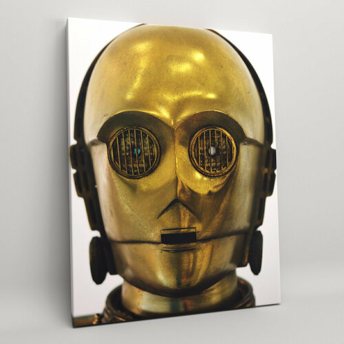 Картина на холсте (интерьерный постер) "Star Wars C3-PO - Звездные войны Ситрипио", с деревянным подрамником, размер 45x60 см