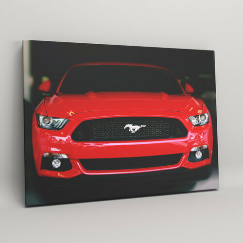 Картина на холсте (интерьерный постер) "Форд Мустанг" машины и автомобили, с деревянным подрамником, размер 40x30 см