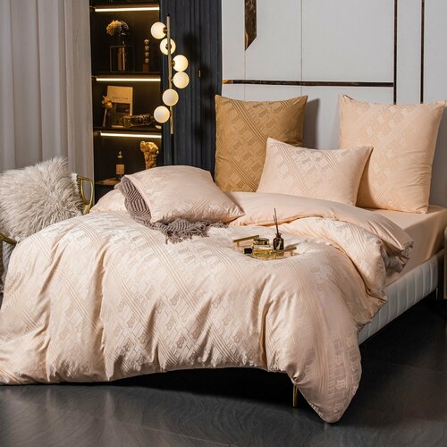Комплект постельного белья Сатин Жаккард GC005 (1.5 спальный / 50-70 2 шт / 150*210 см 1 шт)