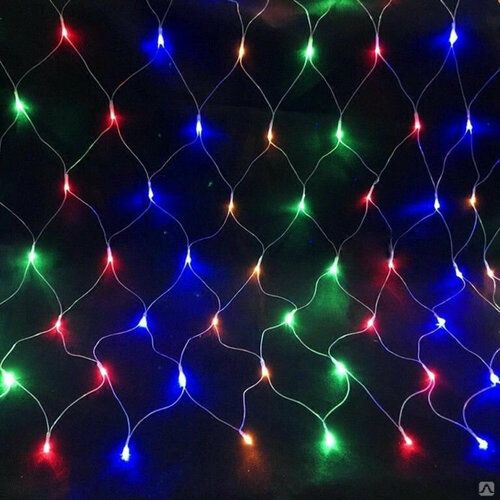 Гирлянда новогодняя Зимняя сказка, сетка 9137-33, 150х150см, 120 LED, разноцветный