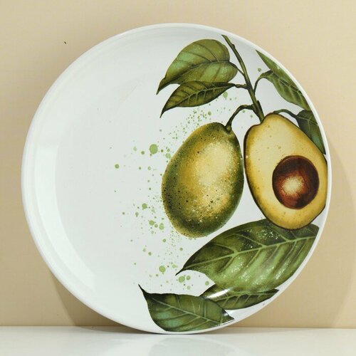 Dolce Ceramo. Тарелка керамическая «Авокадо», 22.5 см, цвет белый