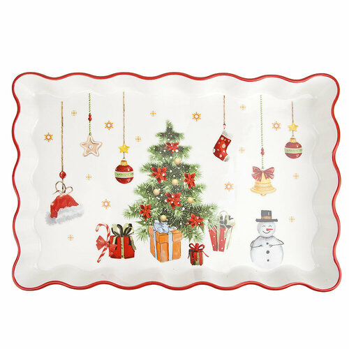 Блюдо для запекания Magic of Christmas 34,5*23,5*4см , фарфор KENG-N0880120