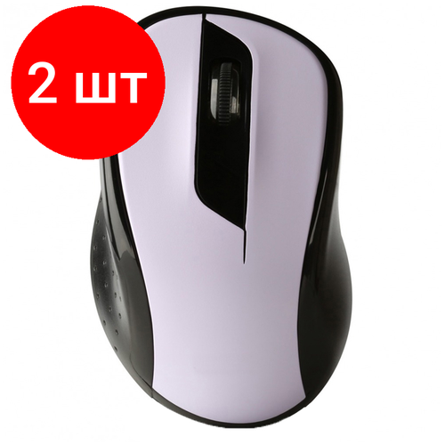 Комплект 2 шт, Мышь беспроводная Smartbuy 597D-B, Bluetooth+USB, фиолет/черный, 2btn+Roll