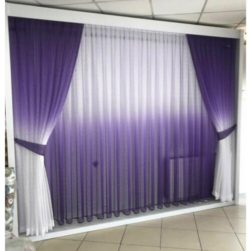 Тюлевые шторы СИЯН-1 (шир. 400 см х выс. 270 см ) Цвет фиолетовый