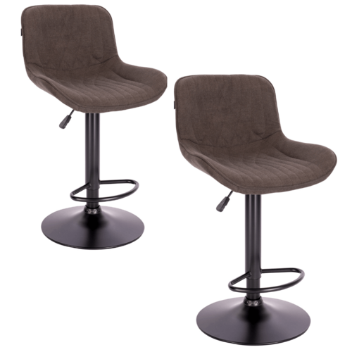 Комплект барных стульев Everprof Grace Black Ткань Темно-коричневый 2 шт