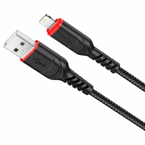Кабель для айфон USB HOCO X59 Victory USB - Lightning, 2.4А, 1 м, черный