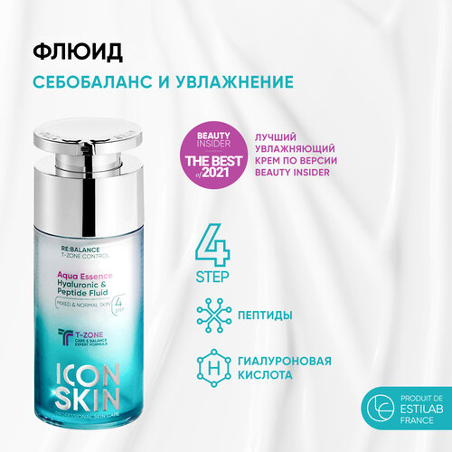Icon Skin Aqua Essence Hyaluronic & Peptide Fluid Флюид для лица, 30 мл