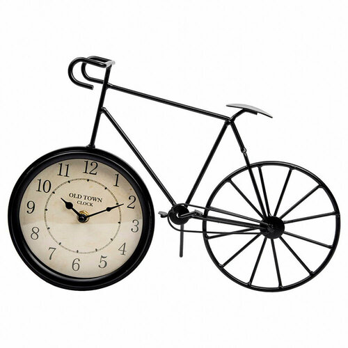 Часы настольные Велосипед 37х10х24 см черные