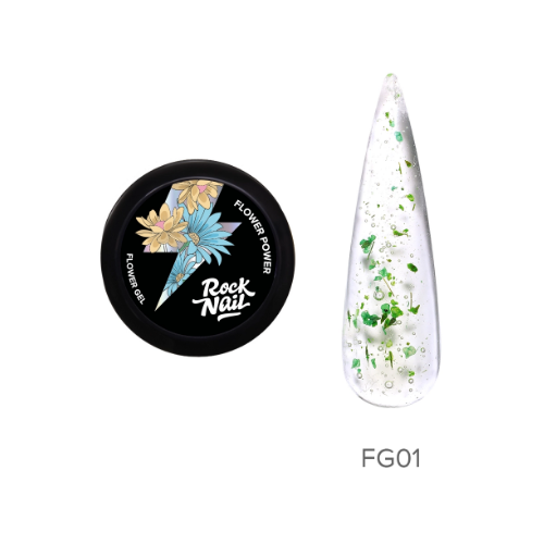 ROCKNAIL, Flower Power, Гель с сухоцветами №FG01 Gardenia Gang, 10 мл