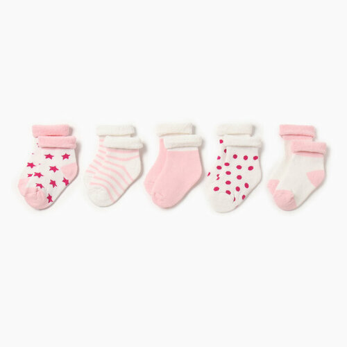 Носки Minaku размер 11/14, розовый, белый
