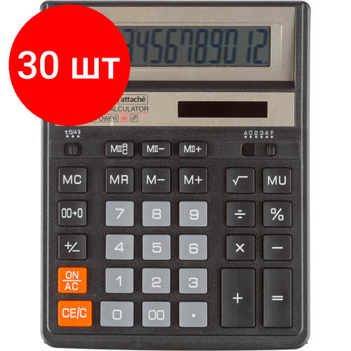 Комплект 30 штук, Калькулятор настольный полн. Attache ASF-888.12р, дв. пит,204x158мм, ч/з