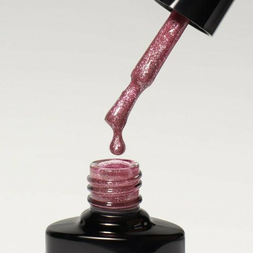 Queen fair Гель лак для ногтей, «CHROME», шиммерный, 3-х фазный, 8мл, LED/UV, цвет фиолетово-розовый (004)