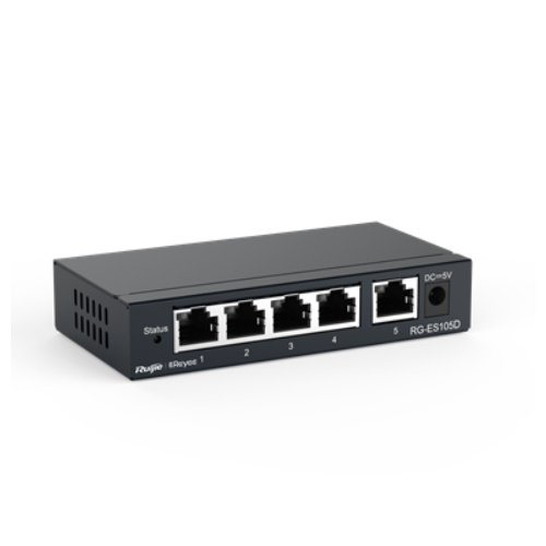 Коммутатор Ruijie Reyee 5-Port unmanaged Switch, 5 10/100base-t Ethernet RJ45 Ports, Steel Case