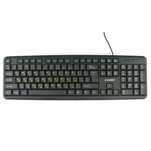 Клавиатура Gembird KB-8320U-Ru_Lat-BL Black USB черный, английская/русская (ANSI)