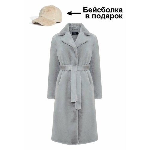 Шуба классика SAS womanswear, размер S(42-44), серый