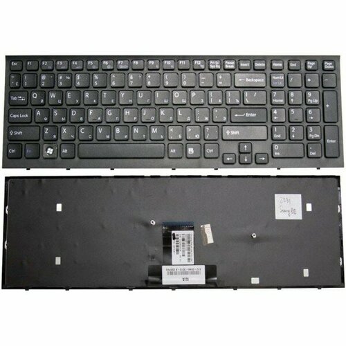 Клавиатура для ноутбука Sony Vaio 550102M14-203-G черная с черной рамкой
