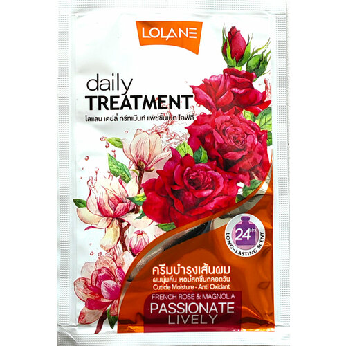 Daily Treatment FRENCH ROSE & MAGNOLIA Passionate Lively, Lolane (Маска для ежедневного ухода за волосами французская роза И магнолия, страстное оживление, Лолейн), 20 мл.