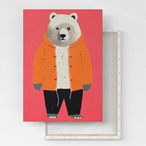Картина на холсте, репродукция / Медведь / Размер 40 x 53 см