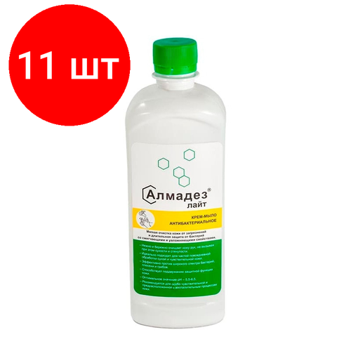 Комплект 11 штук, Мыло жидкое дезинф. Алмадез-Лайт антибактериальное 0.5 л (с дозатором)